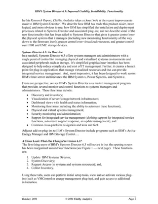 IBM’s System Director 6.3: Improved Usability, Installability, Functionality | PDF