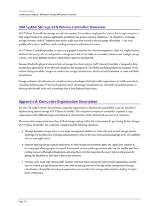 Total Economic Impact™ IBM System Storage SAN, Volume Controller | PDF