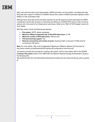 IBM SONAS and VMware vSphere 5 scale-out cloud foundation: A reference guide for storage and ...
