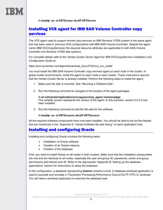 TsDisaster recovery using Veritas Storage Foundation Enterprise HA with IBM Storwize V7000 Metro ...