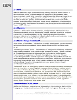 TsDisaster recovery using Veritas Storage Foundation Enterprise HA with IBM Storwize V7000 Metro ...