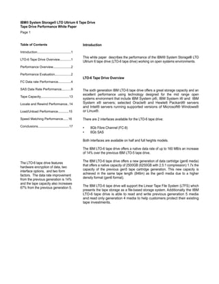 IBM System Storage LTO Ultrium 6 Tape Drive Performance White Paper | PDF