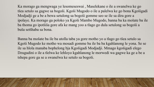 Tswalo ya tsatsi AFT 220_PEGO_NONWANE YA PHETELETSANNETE .pptx