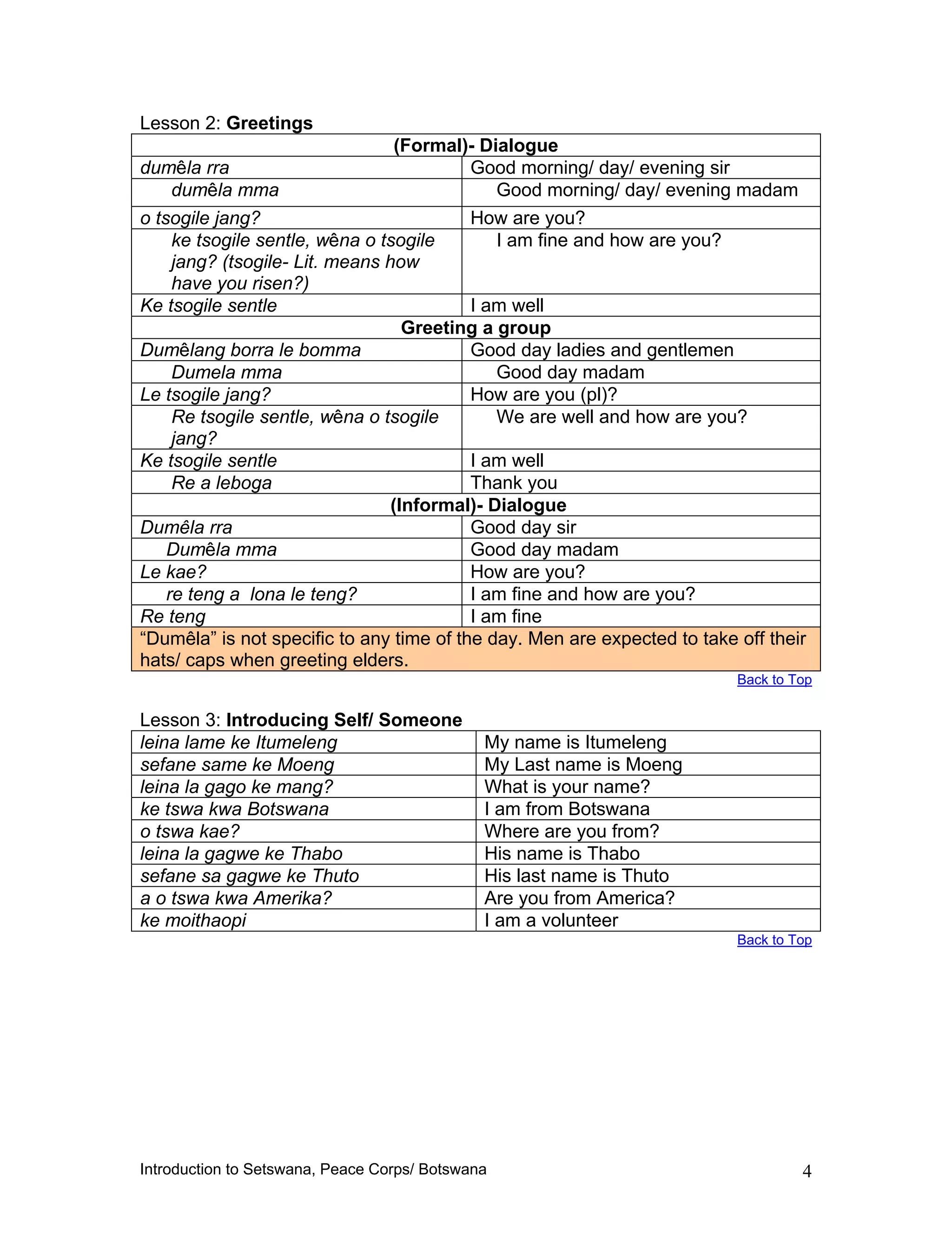 Basic Tswana Language Course Pdf