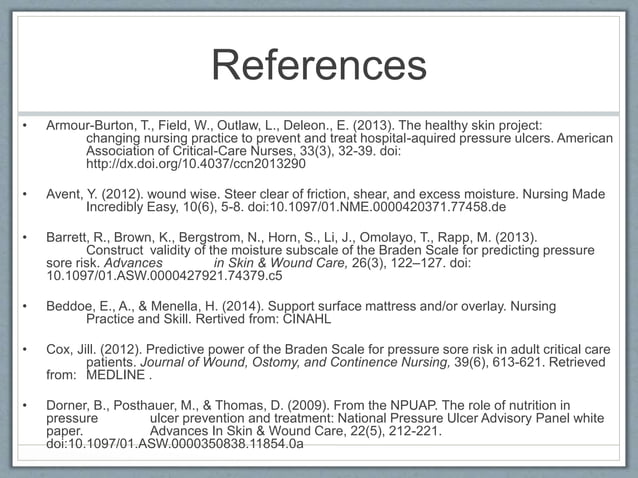 Ts wo es_validation+of+braden+sub+scale+scores | PPT