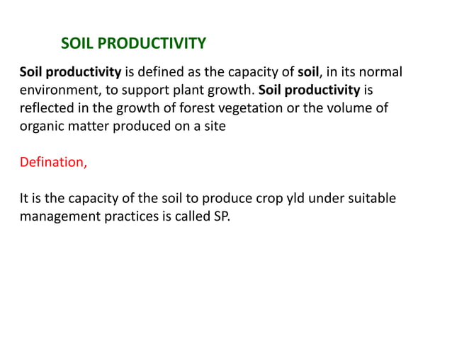 Soil productivity | PPTX