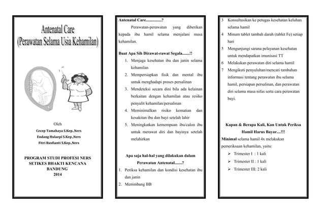 Leaflet prenatal care | DOC