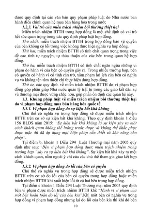 Miễn trách nhiệm bồi thường thiệt hại do vi phạm hợp đồng, HAY | PDF