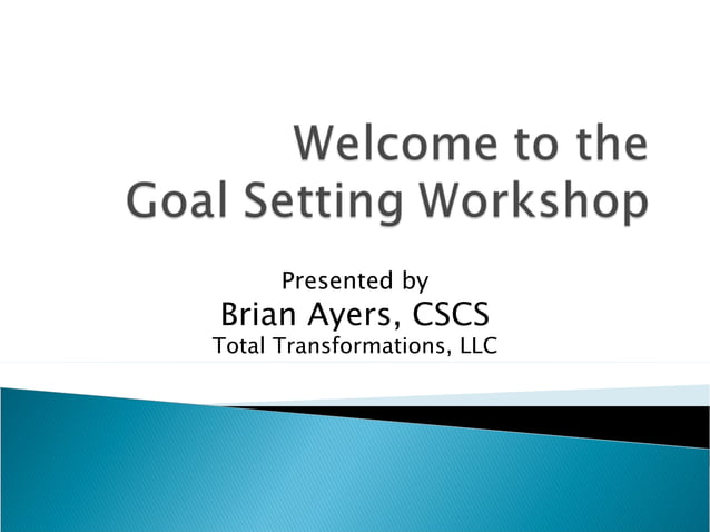 TT Fitness Goal Setting Presentation | PPT | Bodybuilding | Sports