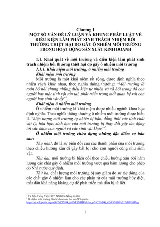 Bồi thường thiệt hại do làm ô nhiễm môi trường trong hoạt động sản xuất ...