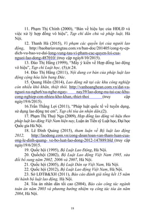 Luận văn: Hợp đồng lao động vô hiệu theo pháp luật lao động, 9đ | PDF