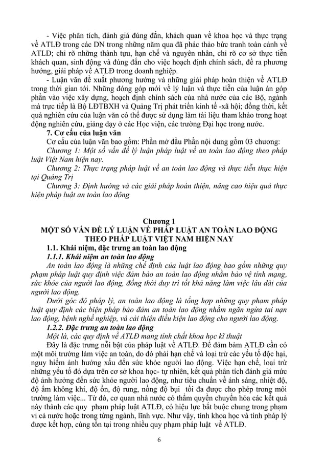 Luận văn: An toàn lao động theo pháp luật Việt Nam, HAY | PDF