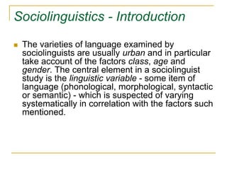 Tt sociolinguistics | PPT