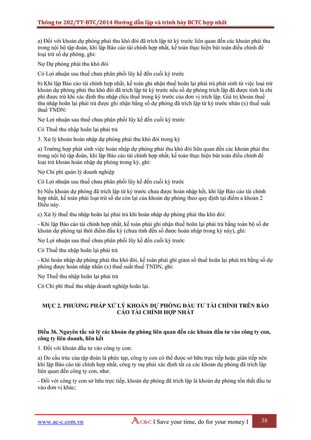 TT 202 Huong dan phuong phap lap va trinh bay BCTC hop nhat | PDF