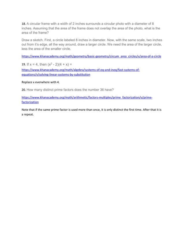 Kahn Help for ACT Math II | PDF