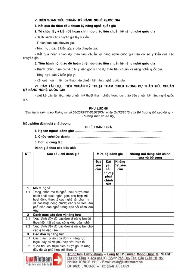 Tt56 2015-bld tieu chuan ky nang nghe qg | PDF