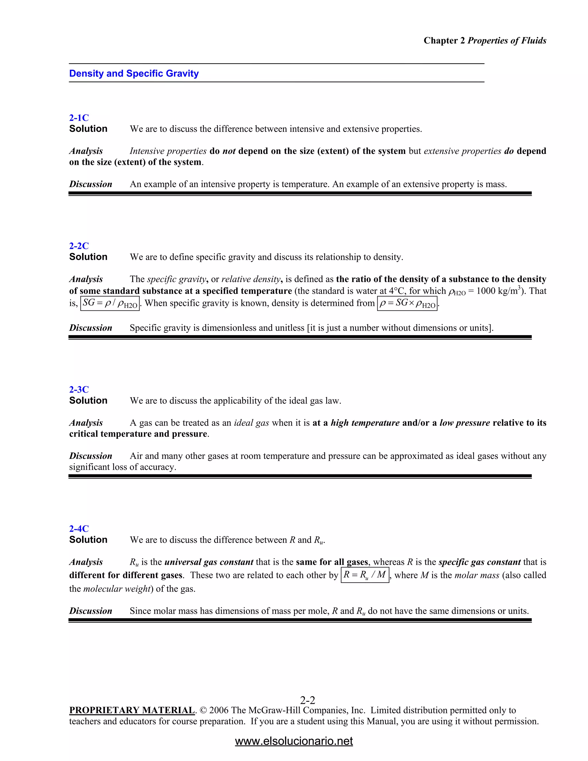 mecanica de fluidos Cengel 1ed (solucionario) | PDF