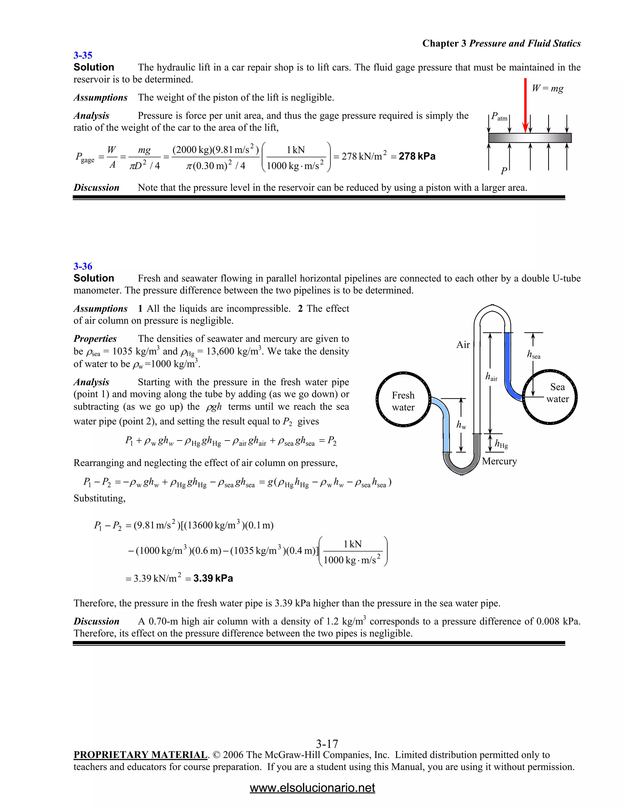 mecanica de fluidos Cengel 1ed (solucionario) | PDF