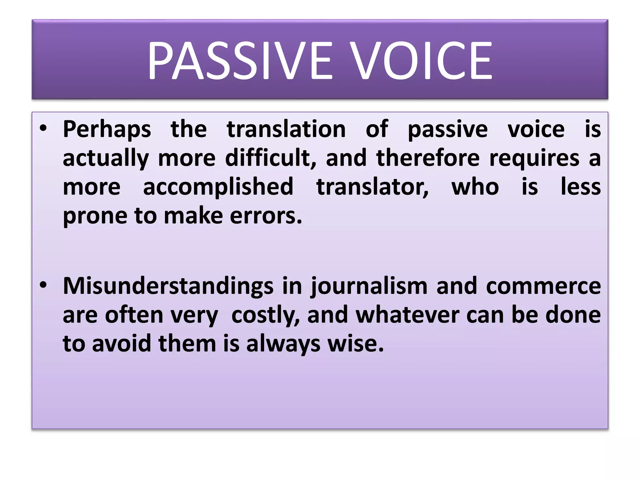TT Passive Voice in Translation | PPT