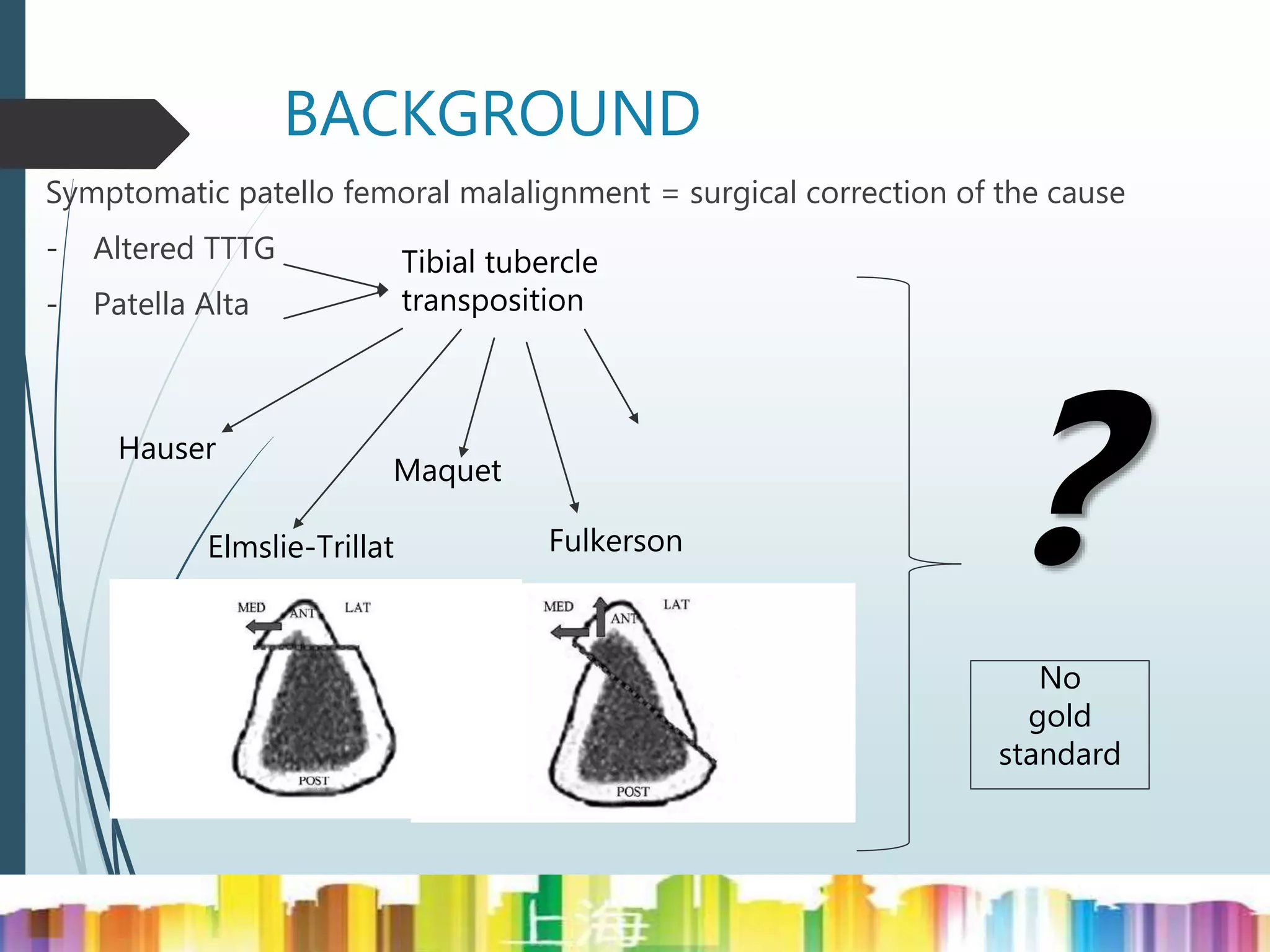 Tibial tubercle transposition for patellofemoral malalignment | PPT
