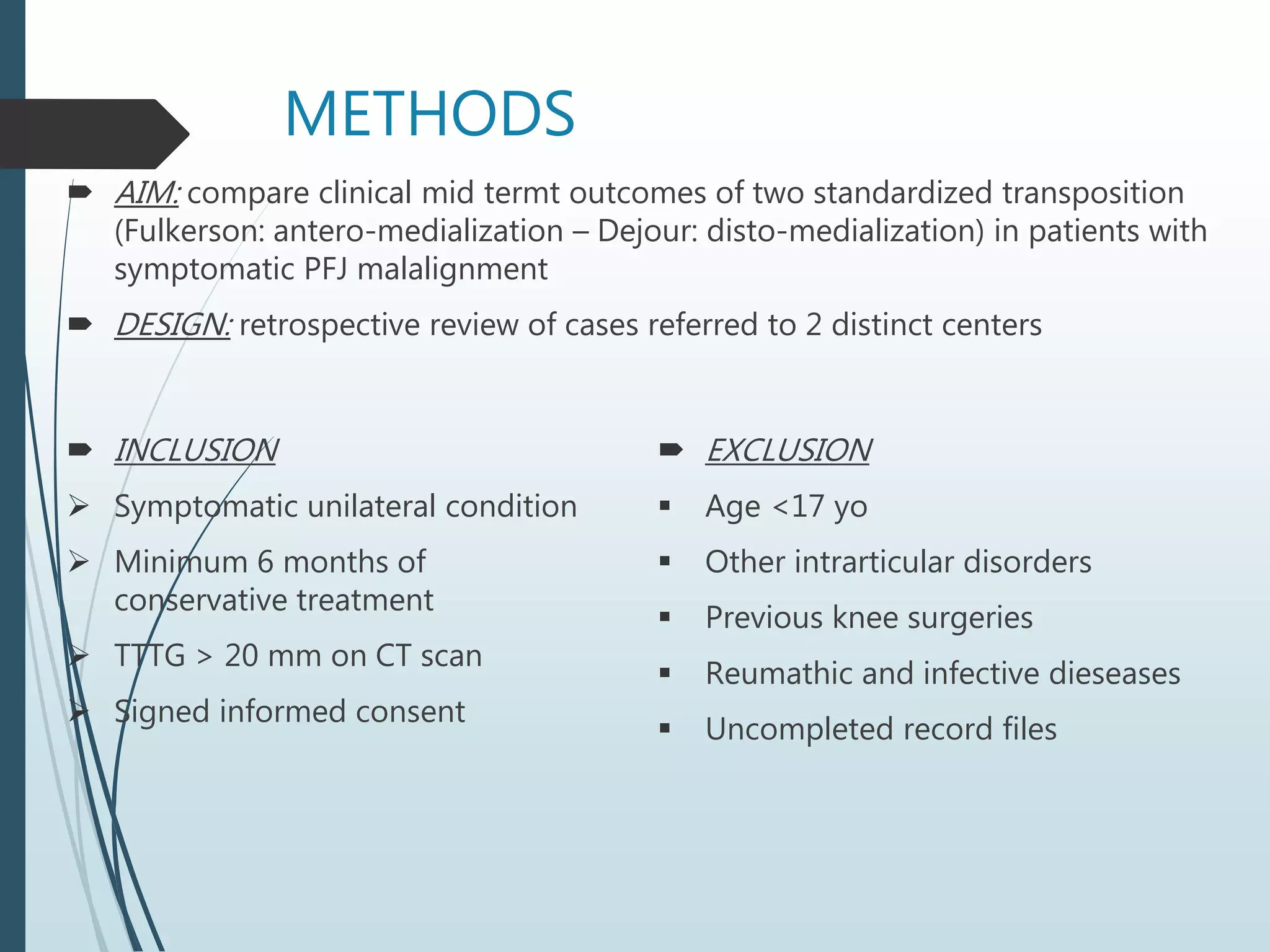 Tibial tubercle transposition for patellofemoral malalignment | PPT