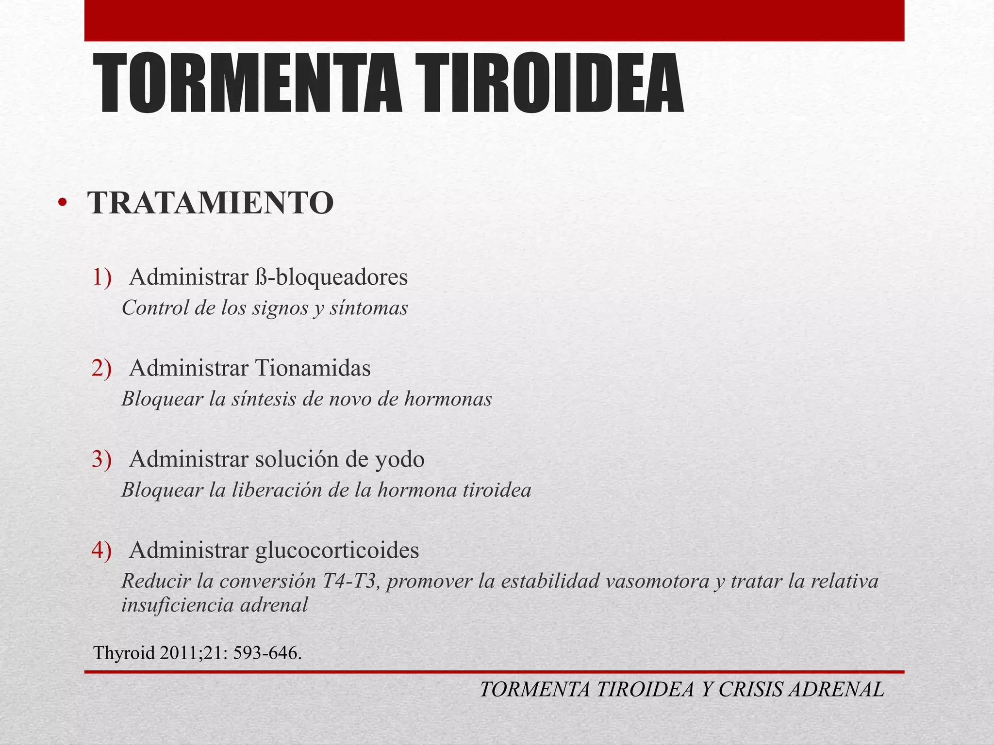 Tormenta tiroidea y crisis adrenal | PPTX