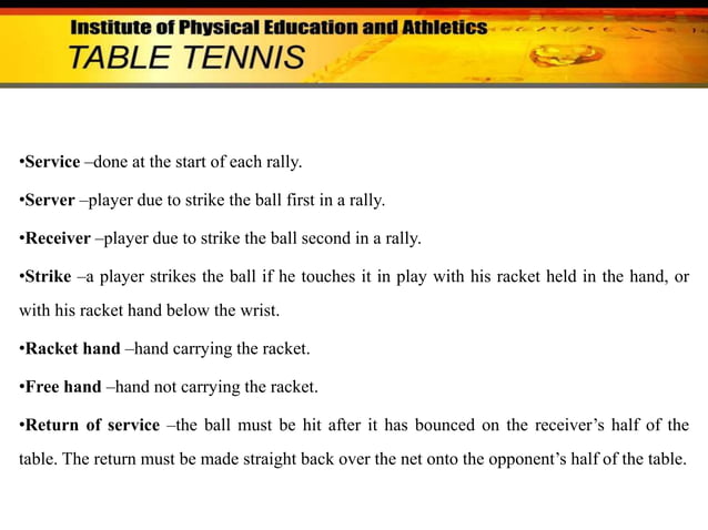 Lesson 3 Terminologies (Table Tennis) | PPSX