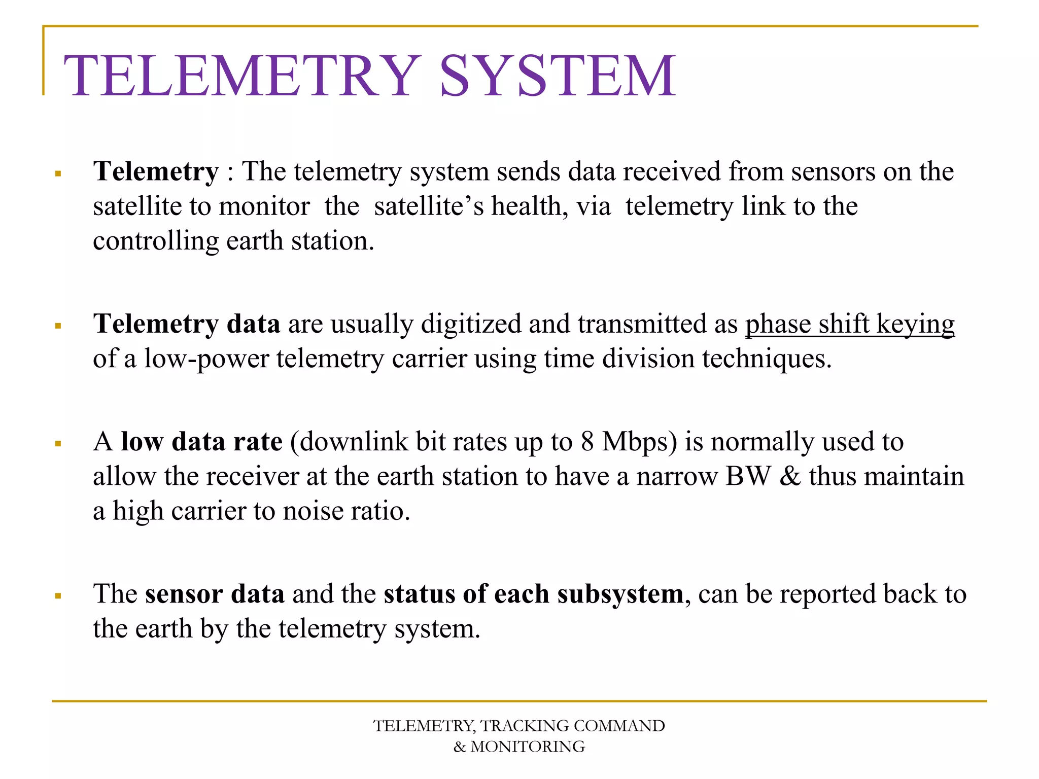 TELEMETRY, TRACKING COMMAND & MONITORING | PPTX