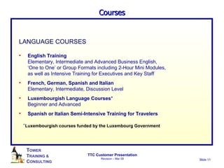 TTC Services Presentation | PPT