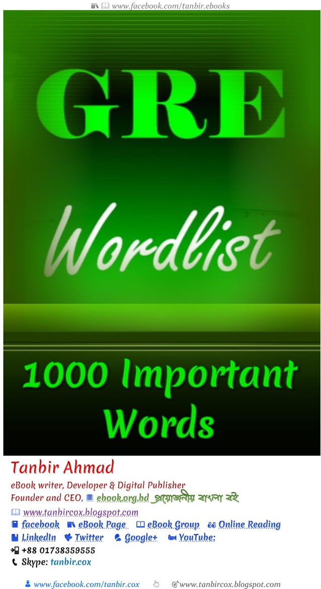 Gre word list 1000 important words | PDF