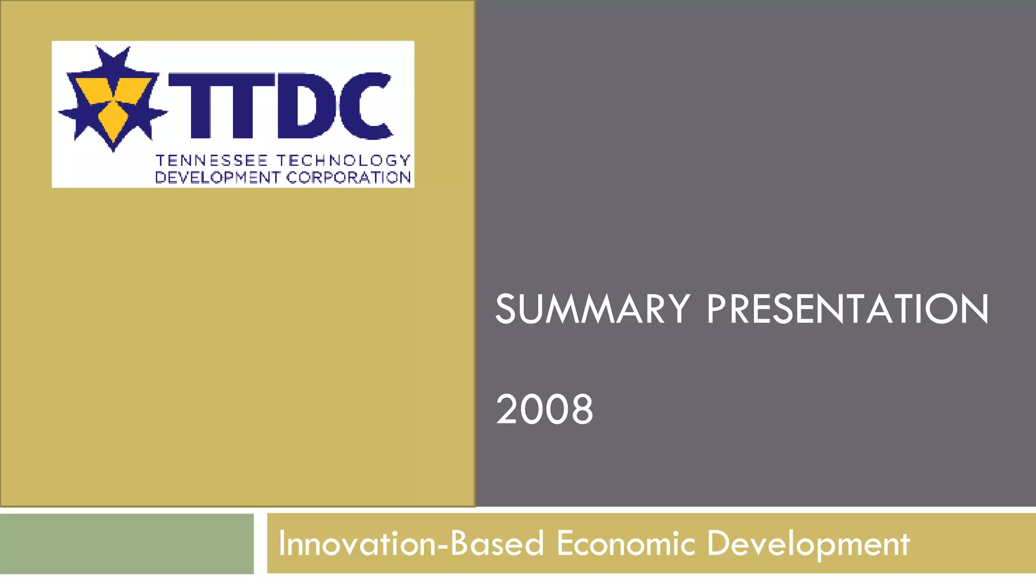 TTDC Summary Presentation | PPT