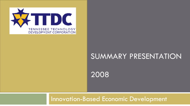 TTDC Summary Presentation | PPT