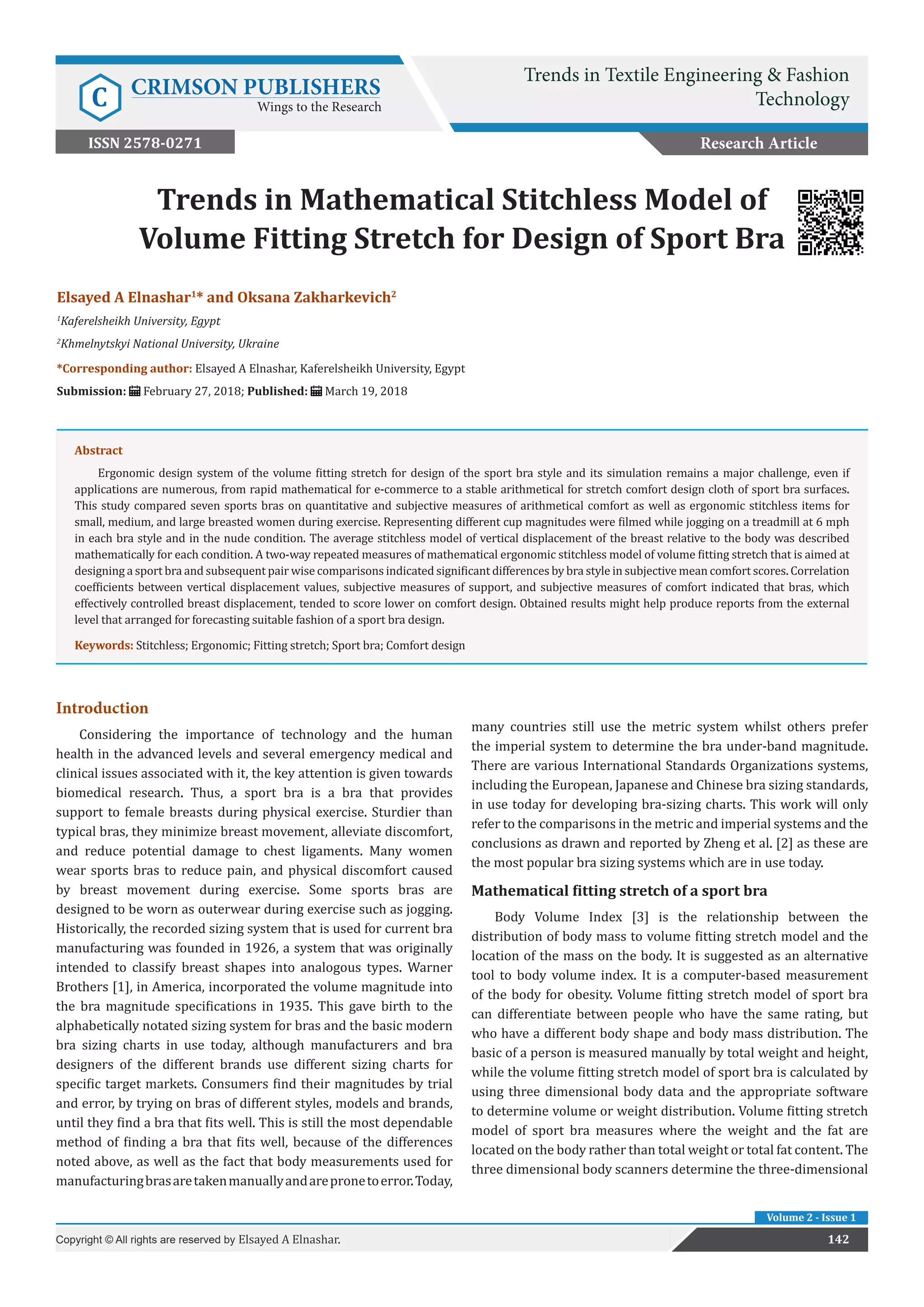 Trends in Mathematical Stitchless Model of Volume Fitting Stretch for ...