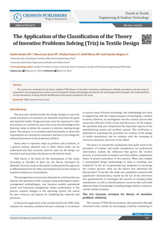 The Application of the Classification of the Theory of Inventive ...