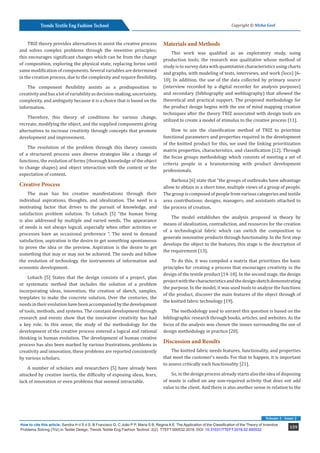 The Application of the Classification of the Theory of Inventive Problems Solving (Triz) in ...