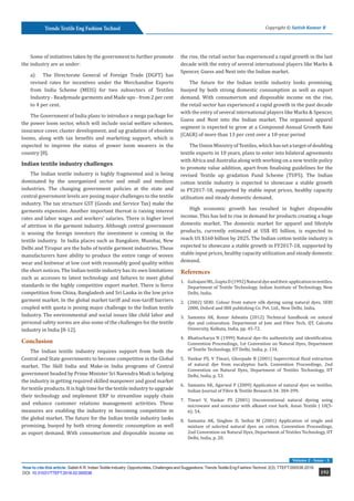 Indian Textile Industry: Opportunities, Challenges and Suggestions | PDF