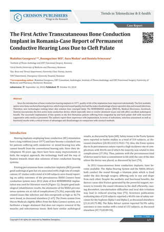 The First Active Transcutaneous Bone Conduction Implant in Romania-Case ...