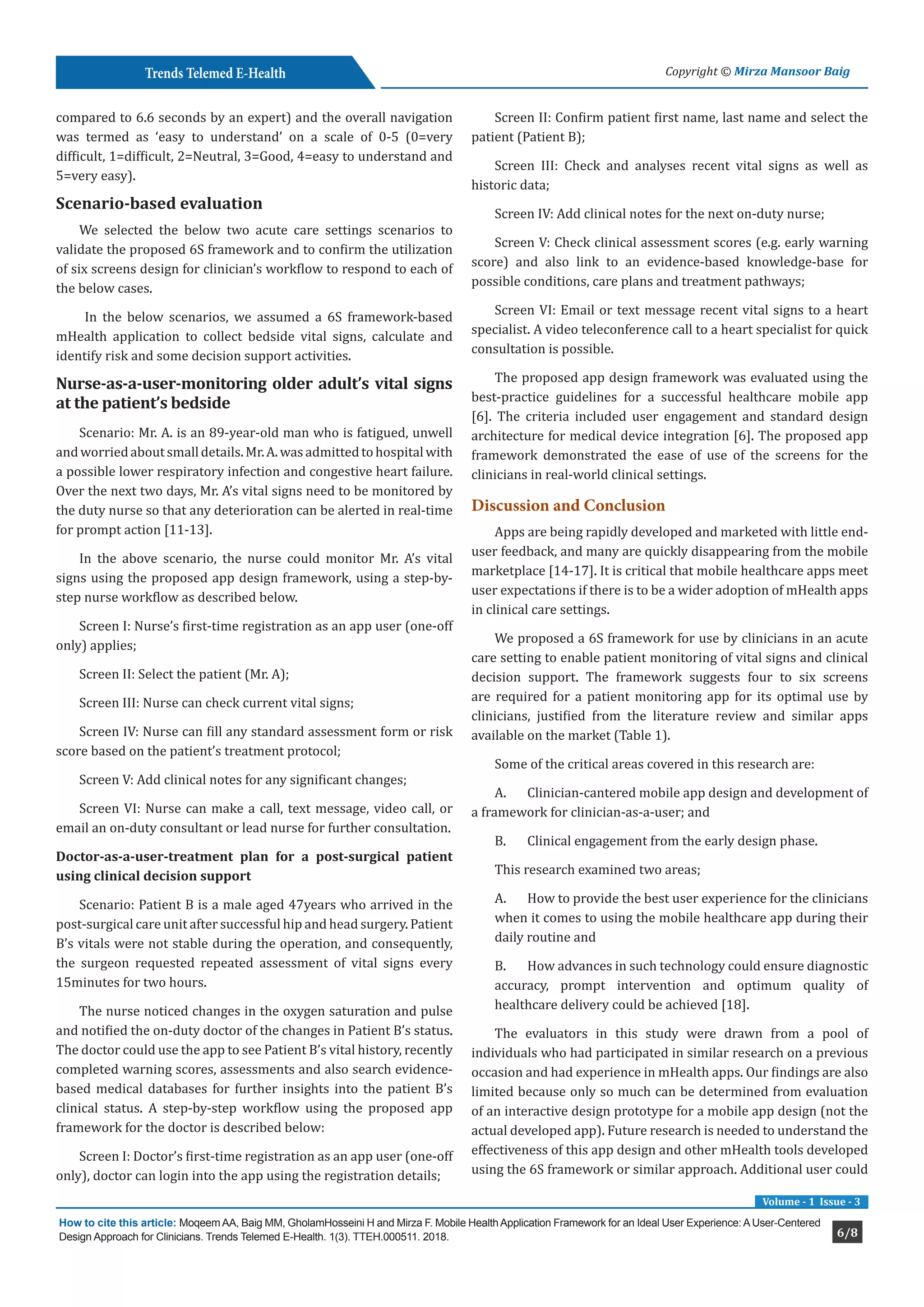 Mobile Health Application Framework For An Ideal User Experience A