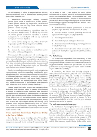 Current Research on Telemonitoring In Patients with Diabetes Mellitus ...