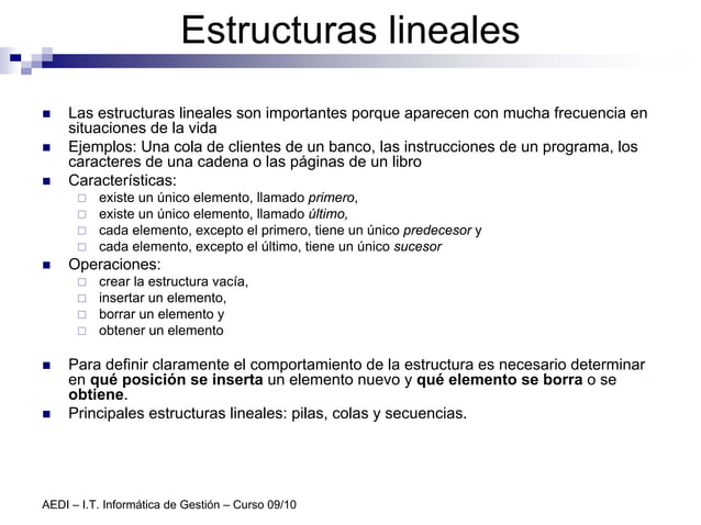 Estructuras lineales | PDF | Programming Languages | Computing