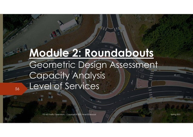 TTEng 422 S2021 module 2a: Roundabouts Geometric Design | PDF