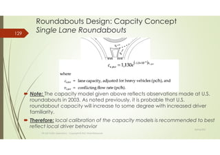 Tteng 422 s2021 module 2b: Roundabout Capacity Analysis and Level of Service | PPT