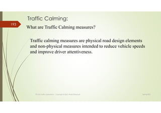 TTEng 422 s2021 Module 4: Traffic Calming | PDF