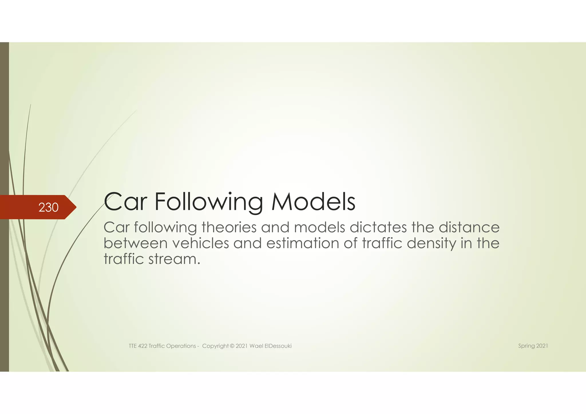 TTEng 422 s2021 module 5 Introduction to Traffic Flow Theory | PDF