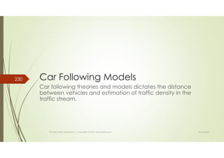 TTEng 422 s2021 module 5 Introduction to Traffic Flow Theory | PDF