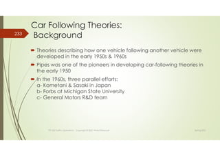 TTEng 422 s2021 module 5 Introduction to Traffic Flow Theory | PDF