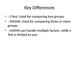 t_Test and one way and two way ANOVA test | PPTX