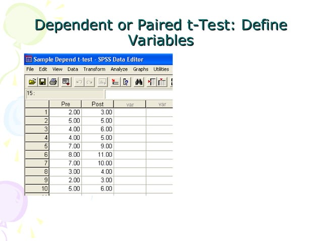 T Test Samples for Statistics in Research | PPT
