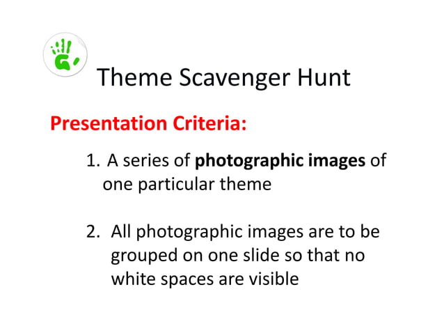 TTF - Theme Scavenger Hunt | PPT