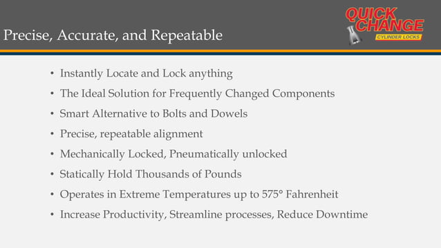 Tooling Technology - Quick Change Locks | PPTX | Robotics | Technology & Computing